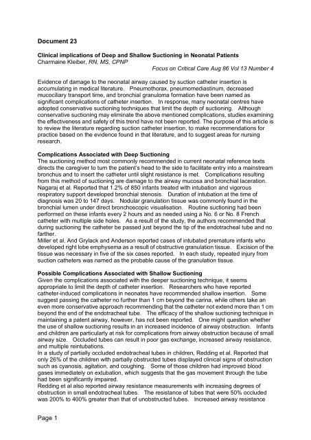 The Influence of Suction Catheter Tip Design - GBUK Healthcare