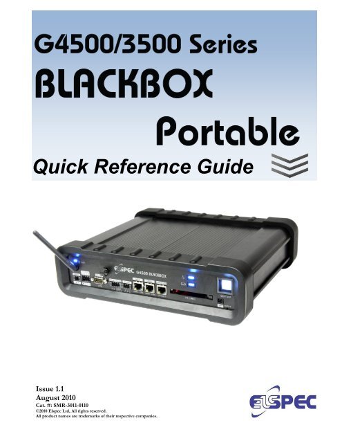 BLACKBOX Portable Quick Reference Guide