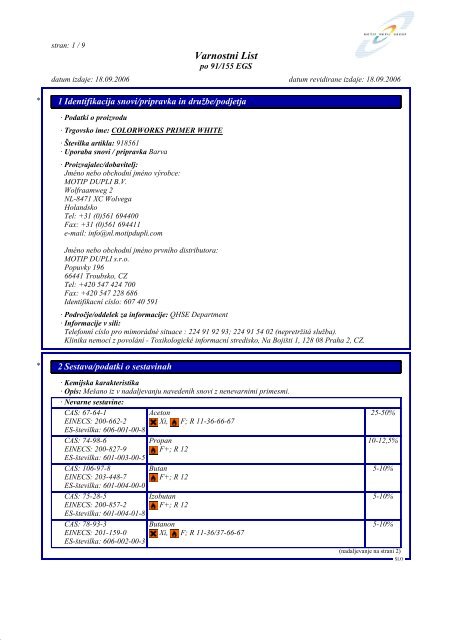 Varnostni List