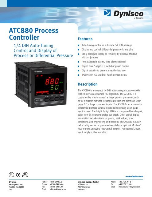 ATC880 Process Controller - Dynisco