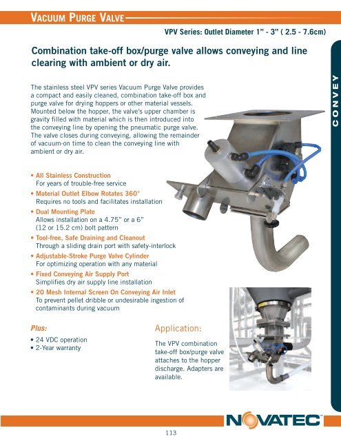 vacuum take-off purge valve