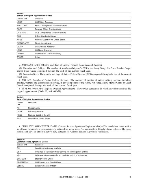 12. Section III—Service