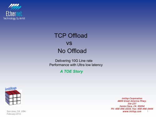 TCP Offload vs No Offload - Ethernet Technology Summit