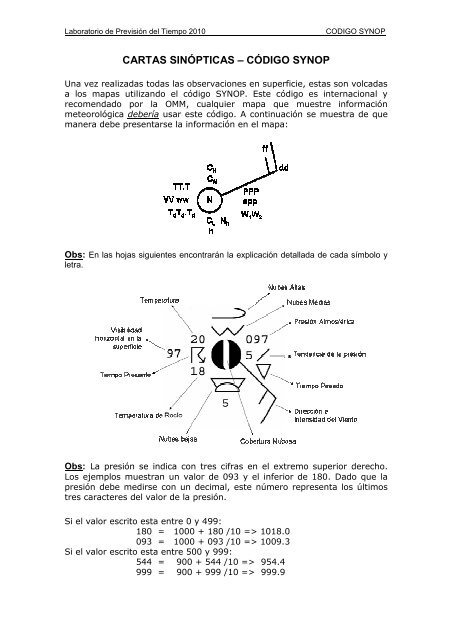 Clave SYNOP - Laboratorio SinÃ³ptico