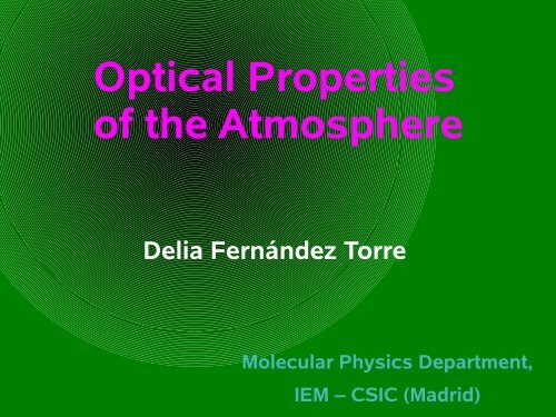 Optical Properties of the Atmosphere