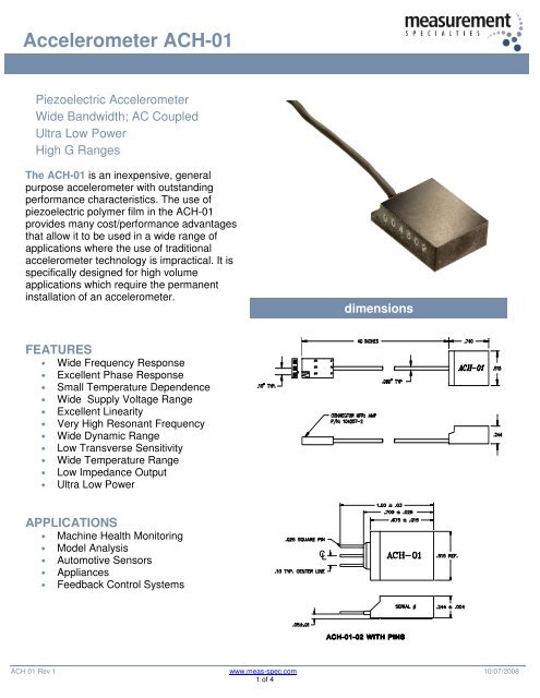 Accelerometer ACH-01 - Aisensors.com