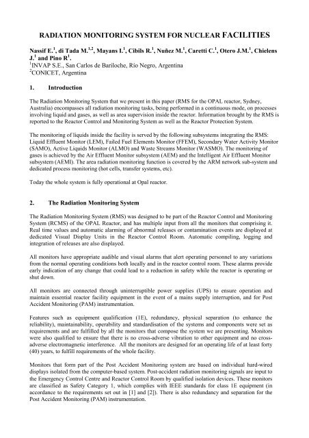 Radiation Monitoring System for Nuclear Facilities