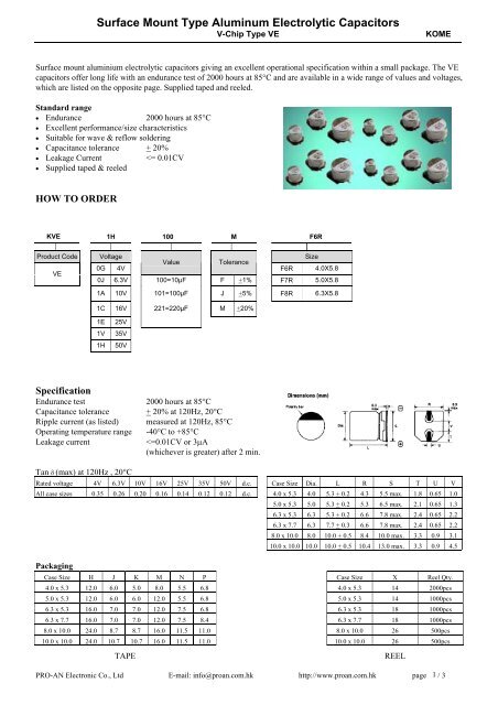 Surface Mount Type Aluminum Electrolytic Capacitors