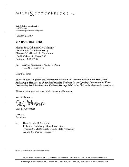 Motion in Limine to Preclude Hearsay or Other Indadmissible ...