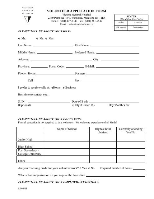 Download the application form here - Victoria General Hospital