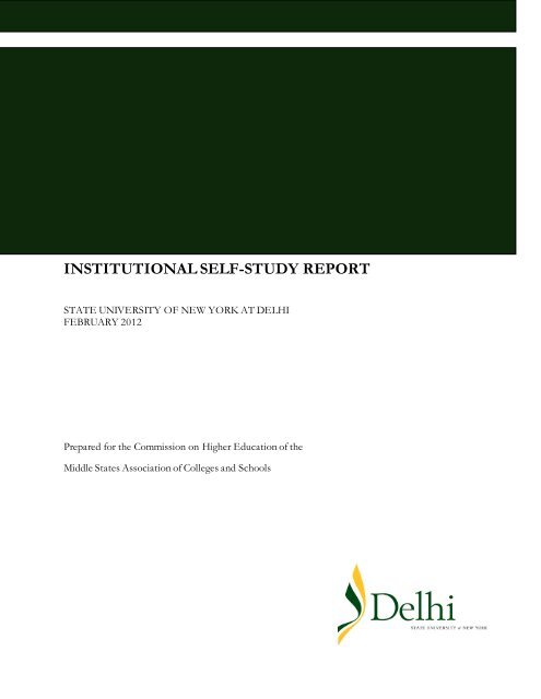 INSTITUTIONAL SELF-STUDY REPORT - SUNY Delhi