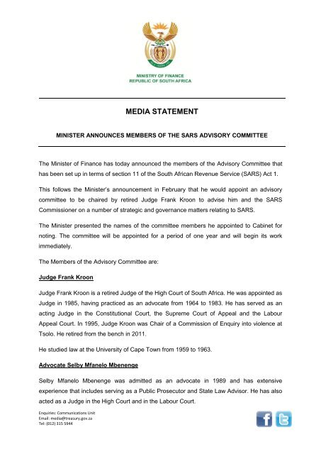 MEDIA STATEMENT
