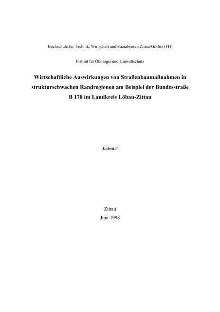 Wirtschaftliche Auswirkungen von ... - B178-NEU