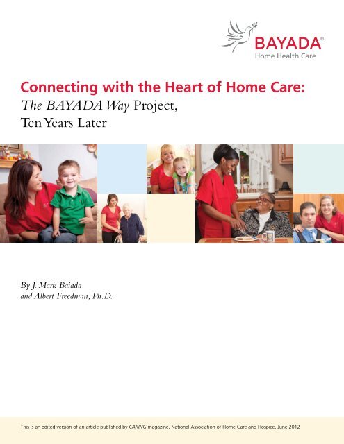 Connecting with the Heart of Home Care: The BAYADA Way Project ...