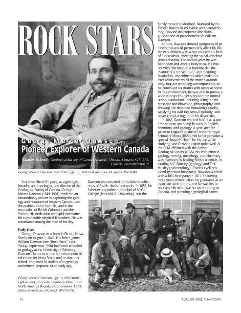 Pioneer Explorer of Western Canada - Geological Society of America