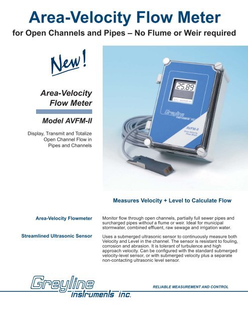 AVFM-II Area-Velocity Flow Meter - Greyline Instruments