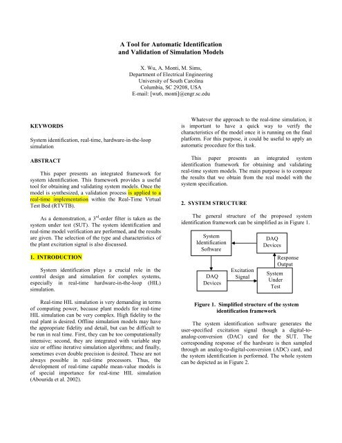 A Tool for Automatic Identification and Validation of Simulation Models