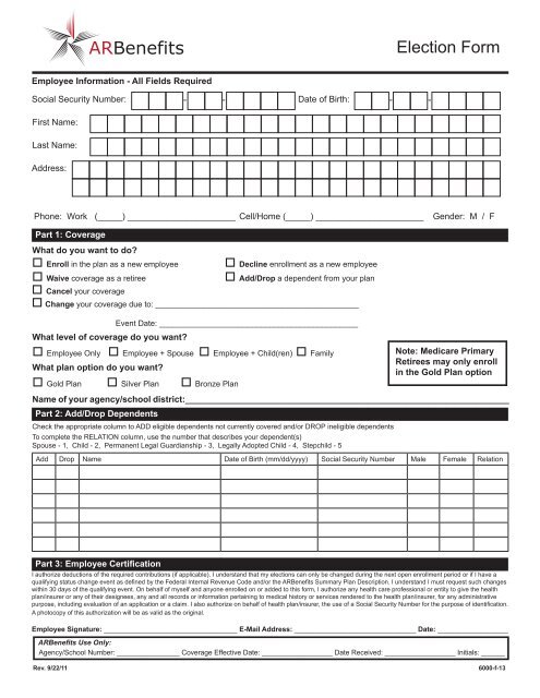 ARBenefits Election Form