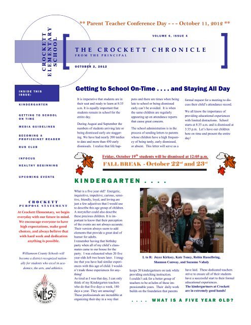 KINDERGARTEN . . . . Getting to School On-Time . . . . and Staying ...