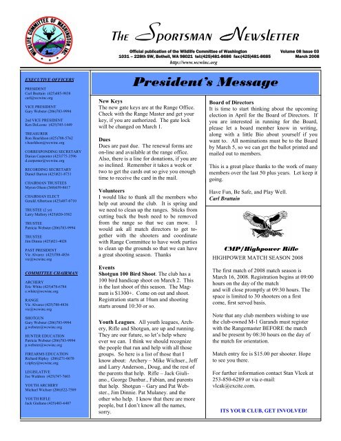President's Message - Kenmore Shooting Range