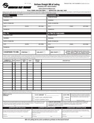 Uniform Straight Bill of Lading - American Fast Freight