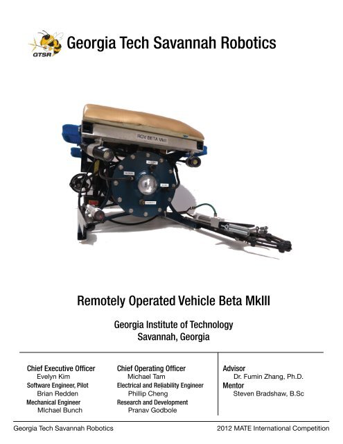 Georgia Tech Savannah Robotics - the Marine Advanced ...