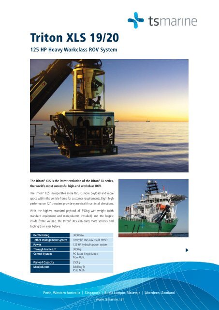 Triton XLS 19/20 125 HP Heavy Workclass ROV System - Fugro-TSM