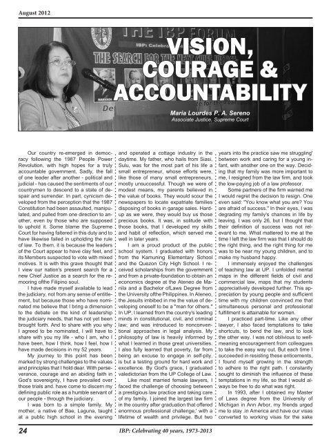 vision, courage & accountability - Integrated Bar of the Philippines