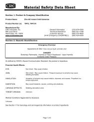 D - MSDS CRC Contact Cleaner - Direct Aviation
