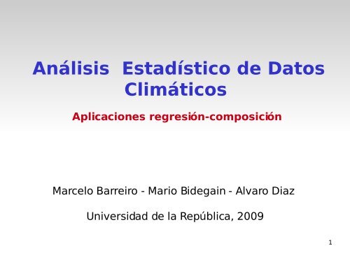 Análisis Estadístico de Datos Climáticos Aplicaciones regresión ...