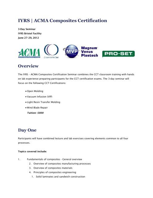 IYRS | ACMA Composites Certification