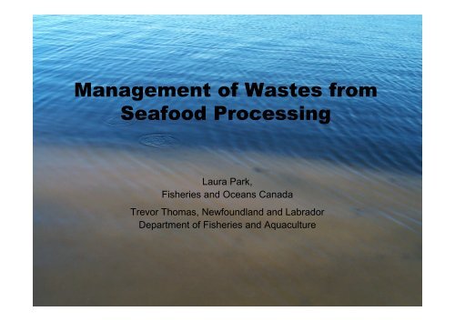 Management of Wastes from Seafood Processing - COINAtlantic