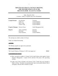 MINUTES OF STRATA COUNCIL MEETING - Ocean Bay Management