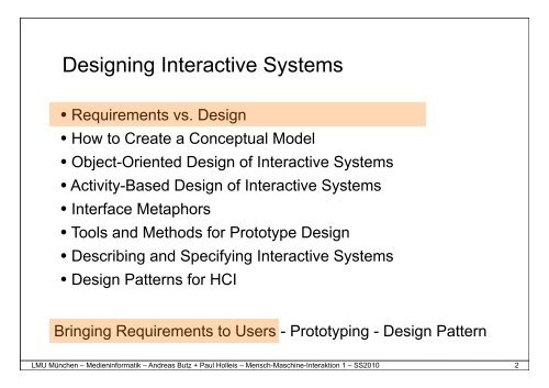 Designing Interactive Systems