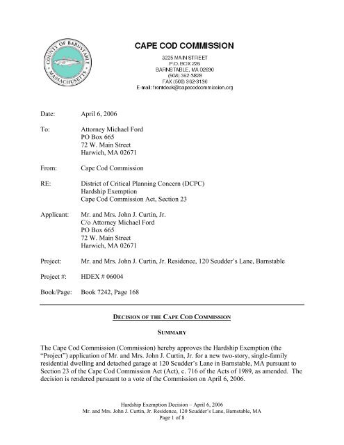 Curtin Residence - Cape Cod Commission