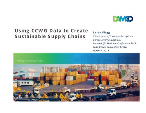 Sarah Flagg, Global Head of Sustainable Logistics, Damco