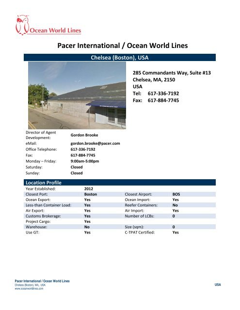 Ocean World Lines, Inc. / Pacer International