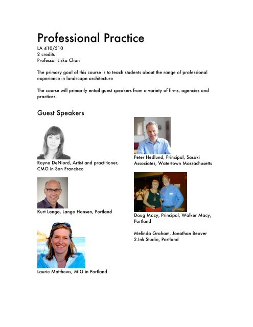 Professional Practice - Landscape Architecture