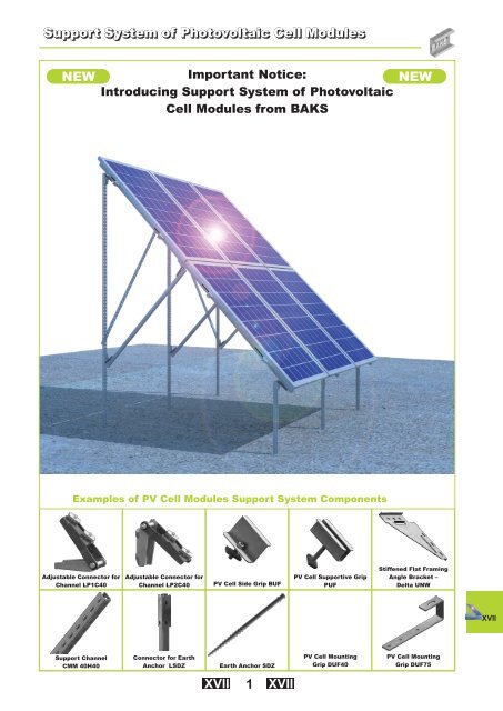 1 XVII XVII NEW NEW Support System of Photovoltaic Cell ... - Baks