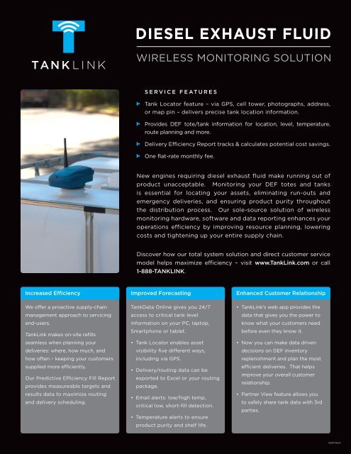 View our DEF Solution Sheet - TankLink