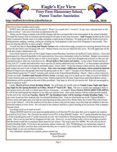 March - Ferry Farm Elementary