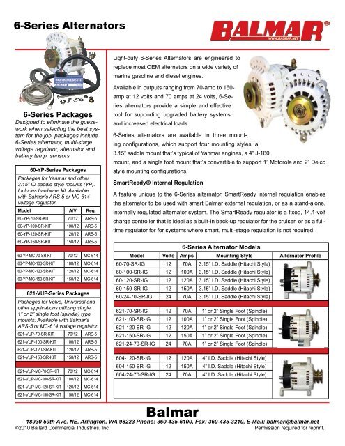 6-Series Alternators - Balmar