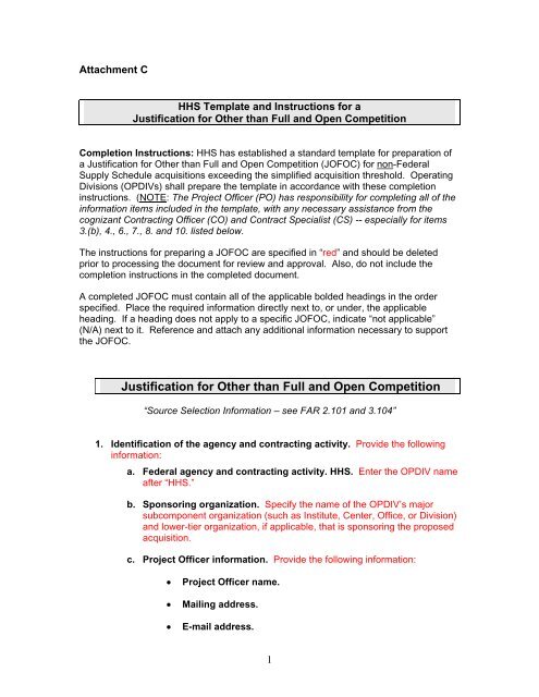 JOFOC Template - Program Support Center
