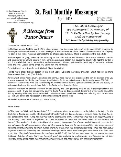 Download File - St. Paul Millington