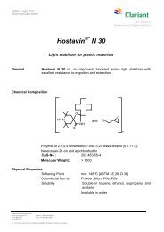 HOSTAVIN VSU FOR PLASTICS - TDS - Clariant