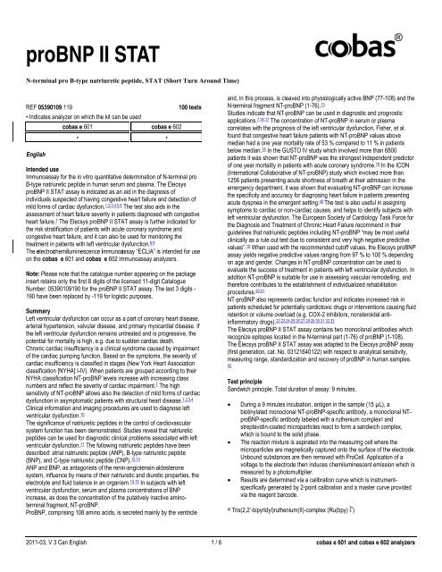 proBNP II STAT - RocheCanada.com English