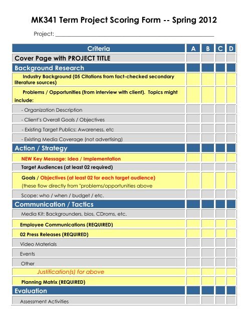 to download a copy of the PROJECT EVALUATION FORM