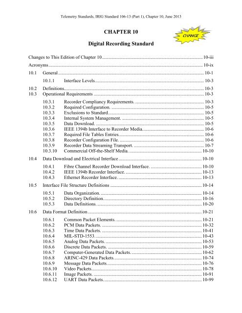 Chapter 10 - IRIG 106