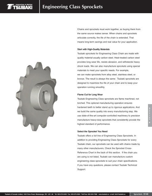 Engineering Class Sprockets - Tsubaki