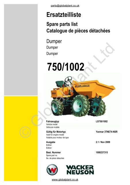 LS750 - Global Construction Plant & Equipment Ltd